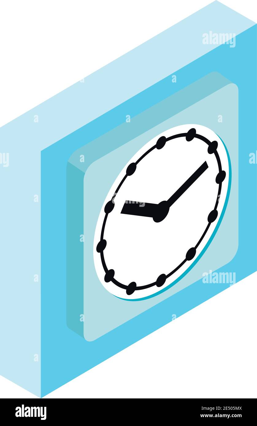 Blue clock icon. Isometric illustration of blue clock vector icon for ...