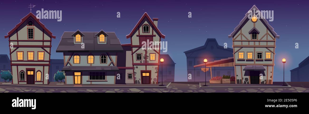Village night germany Stock Vector Images - Alamy