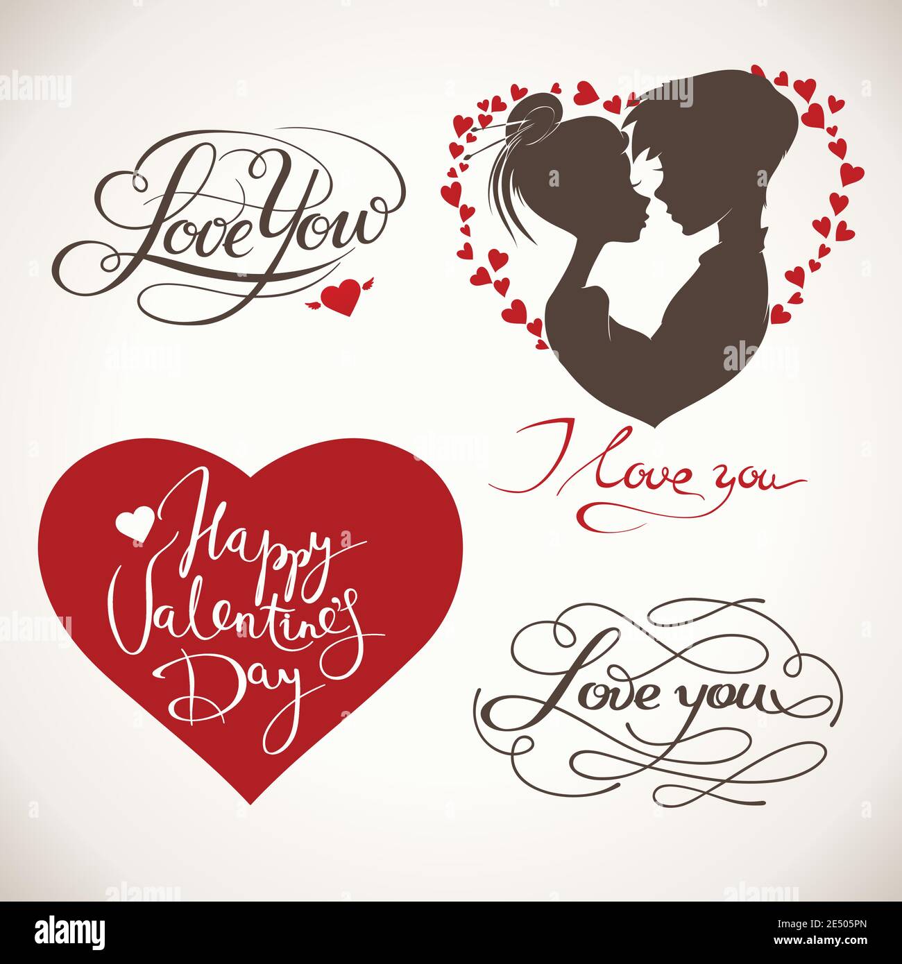 Love design elements Stock Vector Images - Alamy