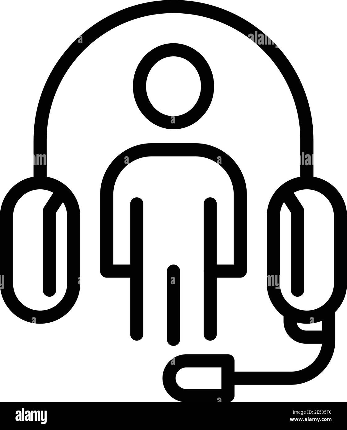 Agent headset icon. Outline agent headset vector icon for web design ...