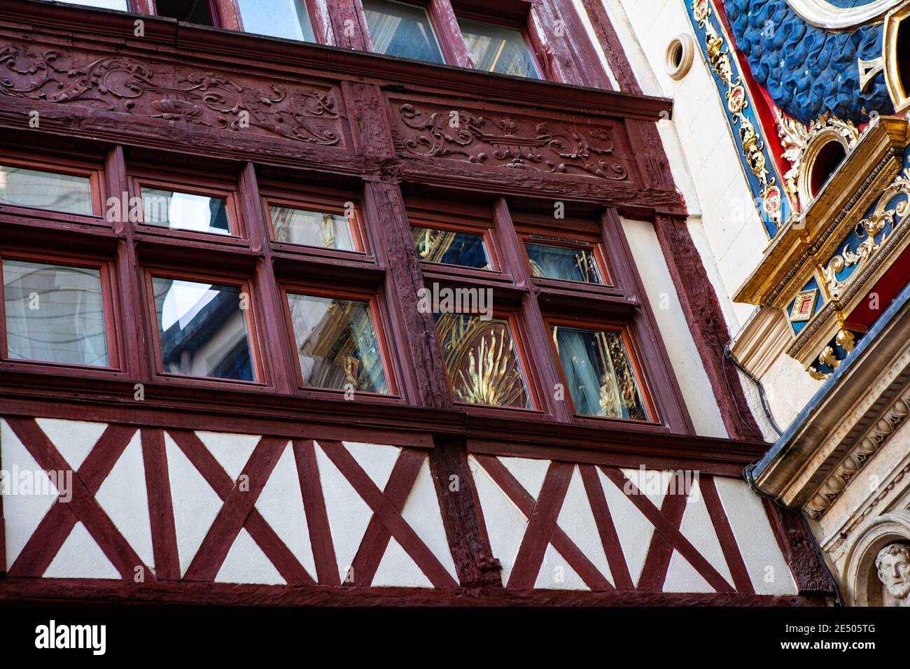 Gros-Horloge - great clock, a fourteenth century clock in Stock Photo ...