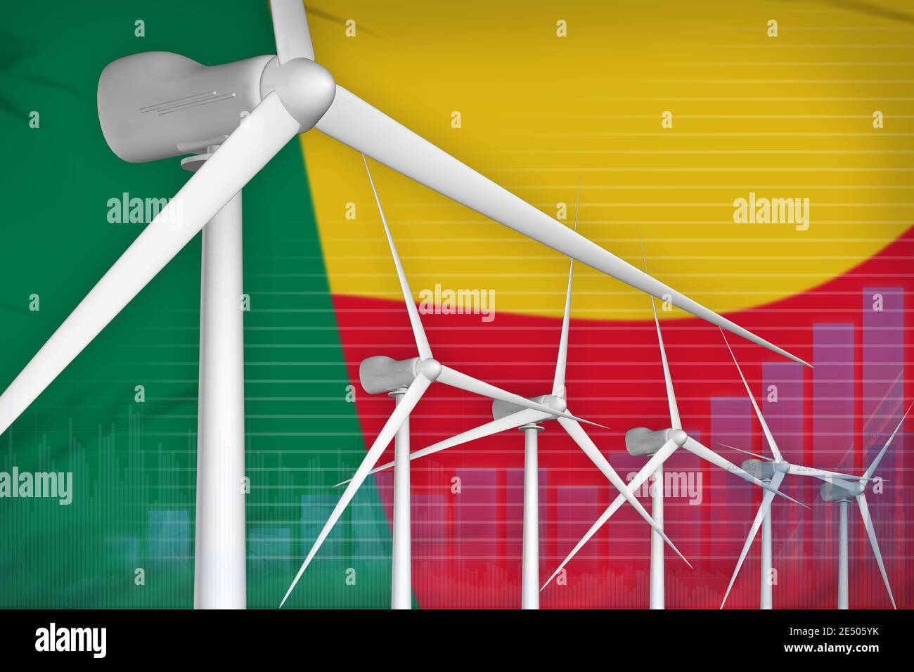 Benin wind energy power digital graph concept - green energy industrial ...