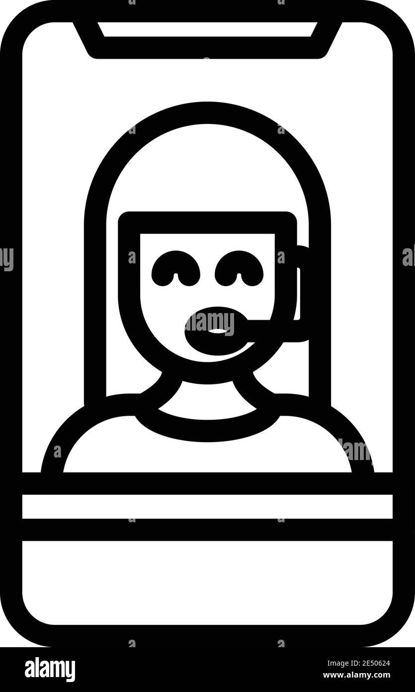 Agent smartphone icon. Outline agent smartphone vector icon for web ...