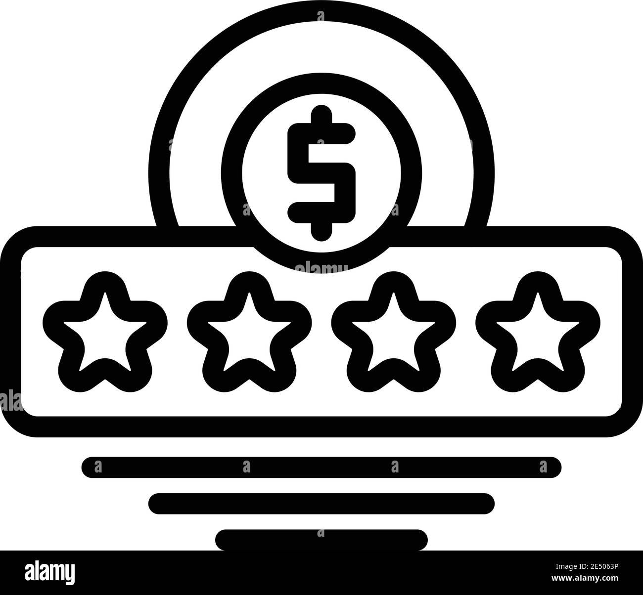 High agent rating icon. Outline high agent rating vector icon for web ...