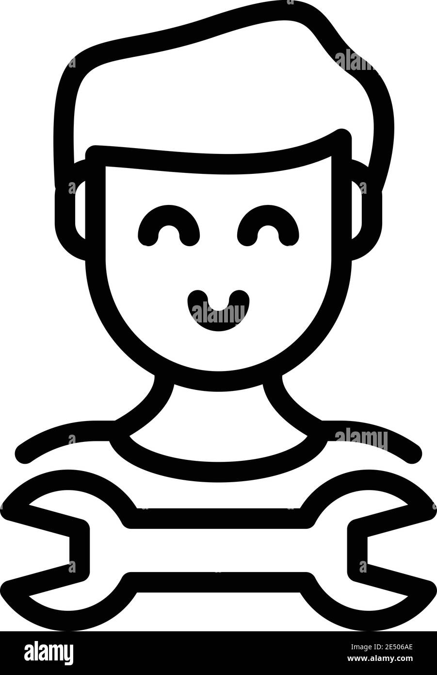 Repairman icon. Outline repairman vector icon for web design isolated ...