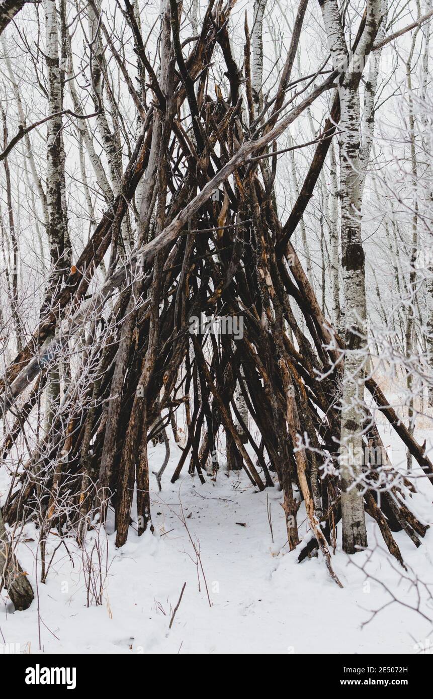 Structure of a tipi hi-res stock photography and images - Alamy