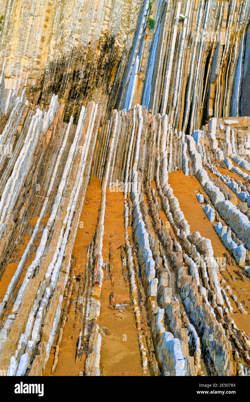 Steeply-tilted Layers of Flysch, Flysch Cliffs, Basque Coast UNESCO ...