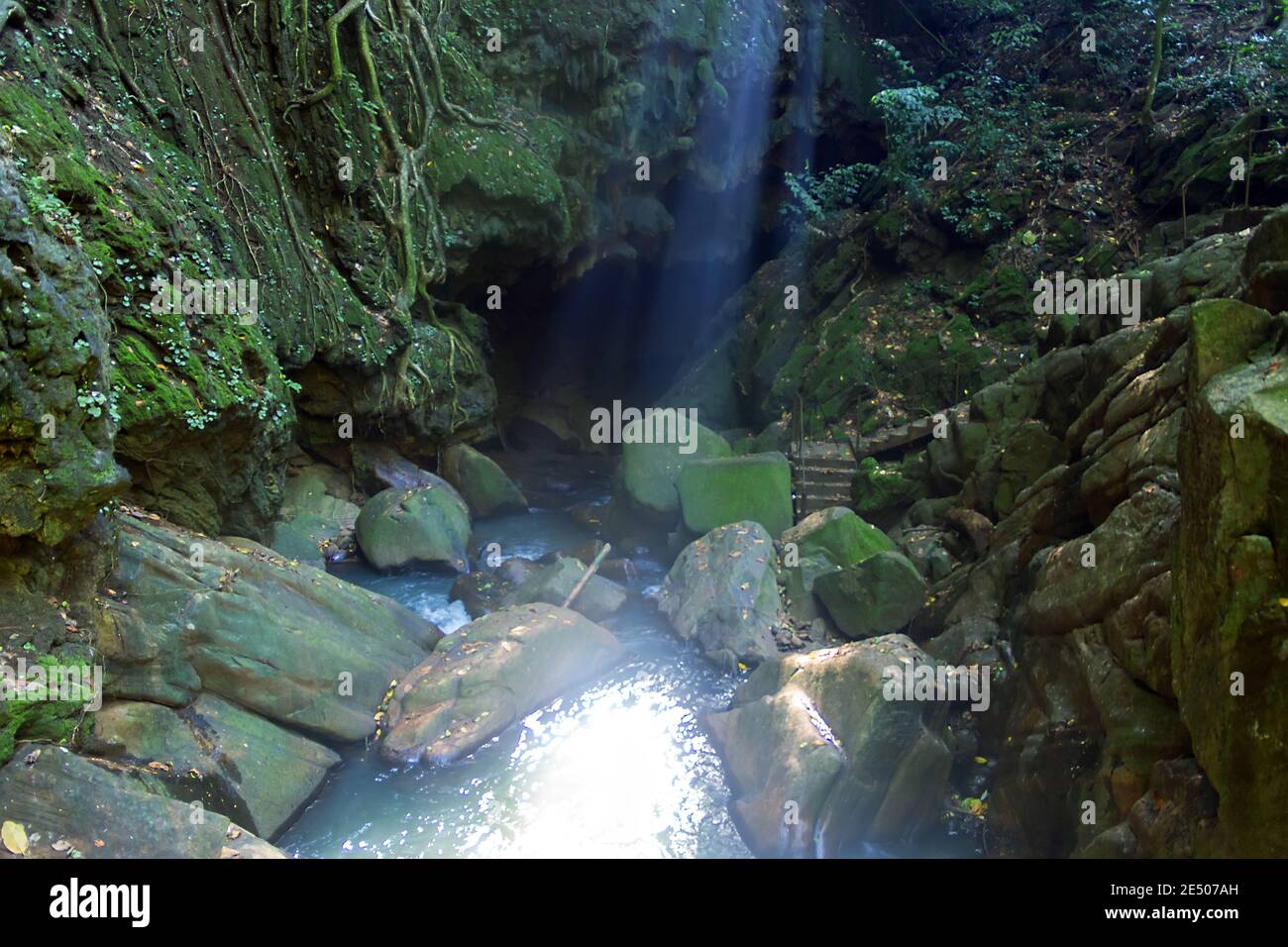Disappearing river, River goes underground into sinkhole (ponor), karst ...