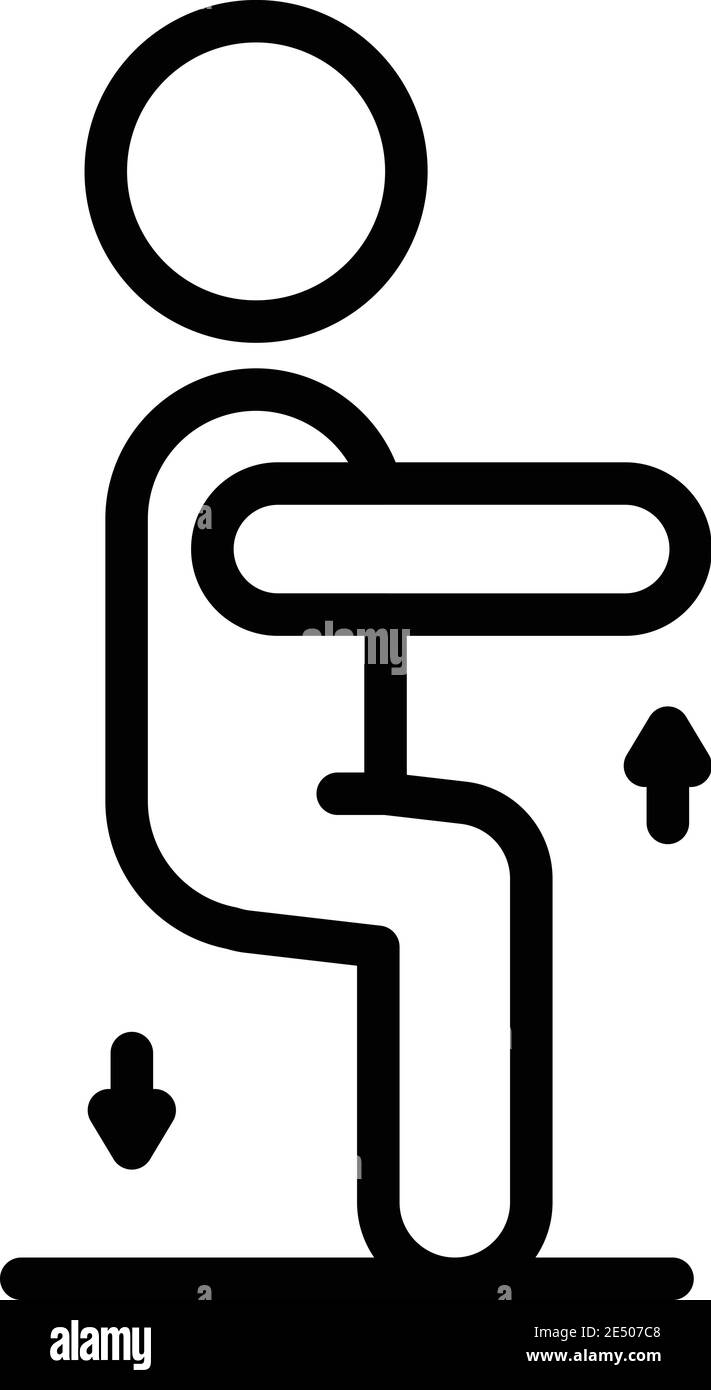 Physical rehabilitation sit down icon. Outline physical rehabilitation ...
