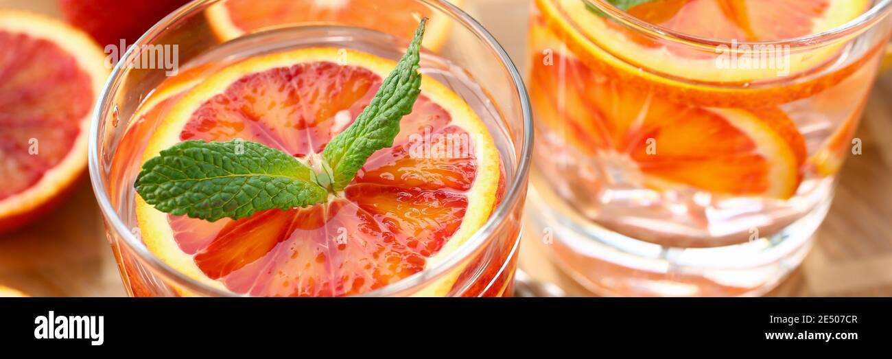 Preparation of healthy vitamin fortified water at home Stock Photo - Alamy