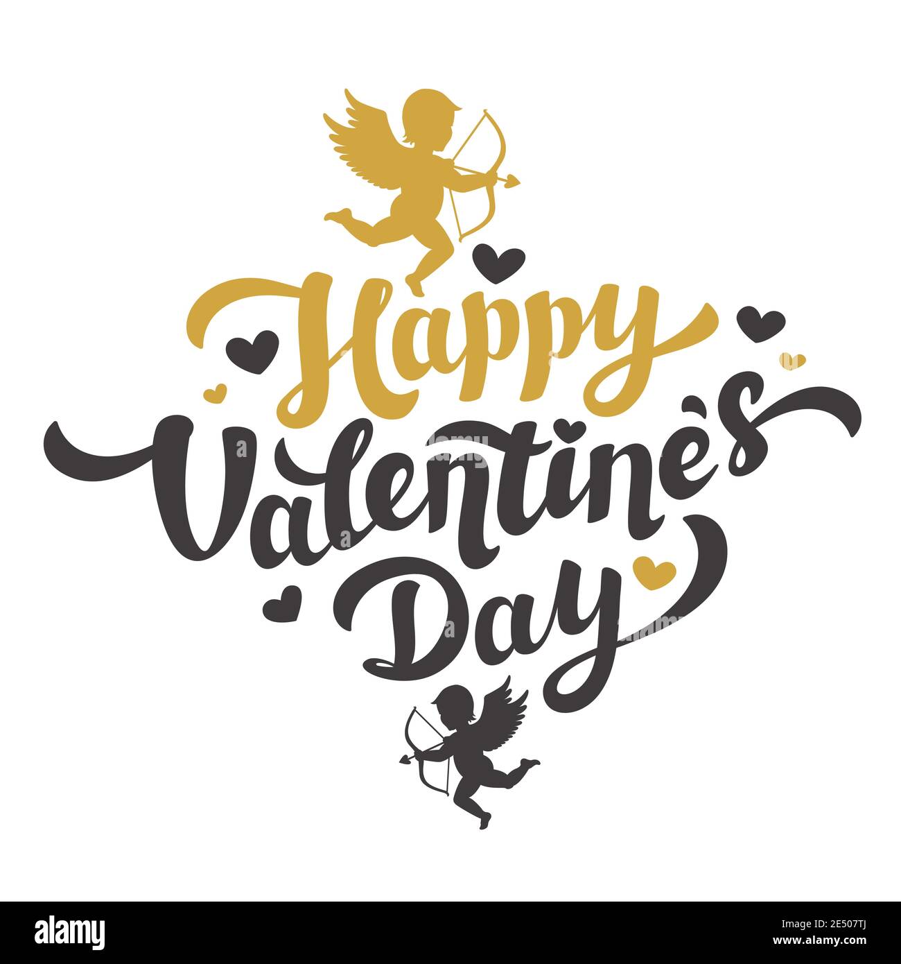 Happy Cupid Day Happy Valentines Day Greeting Card Angel Cupid And