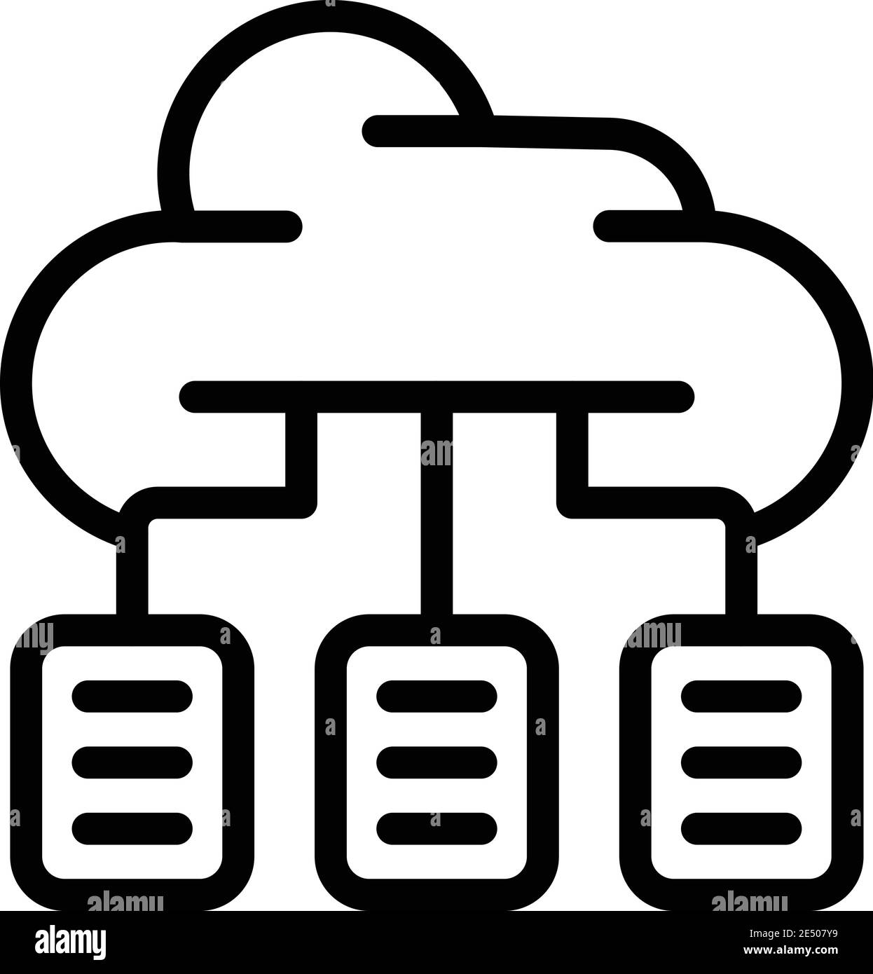 Data cloud icon. Outline data cloud vector icon for web design isolated on white background ...