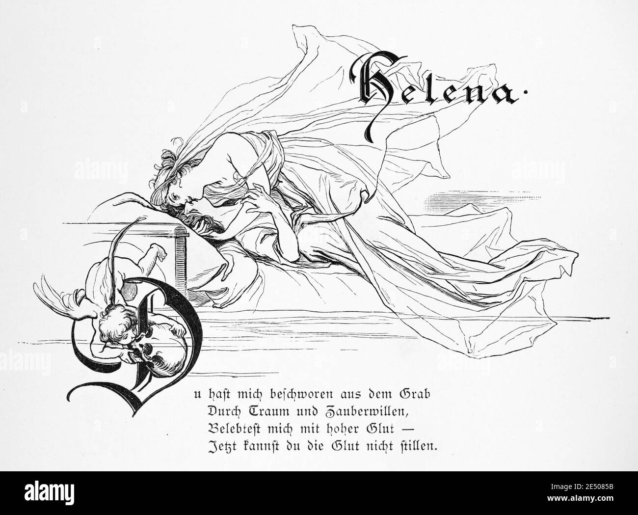 Illustration to Heine´s poem Helena, German writer and poet Heinrich ...