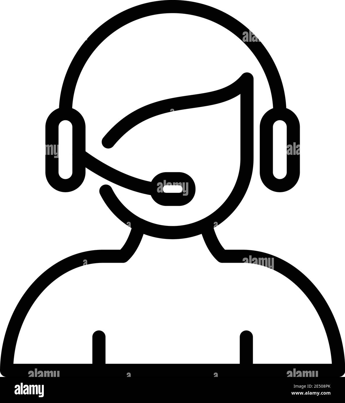 Customer support icon. Outline customer support vector icon for web ...