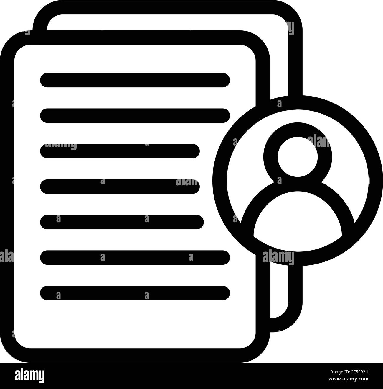 Customer papers icon. Outline customer papers vector icon for web ...
