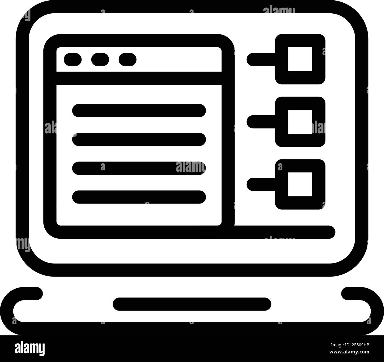 Customer data laptop icon. Outline customer data laptop vector icon for ...