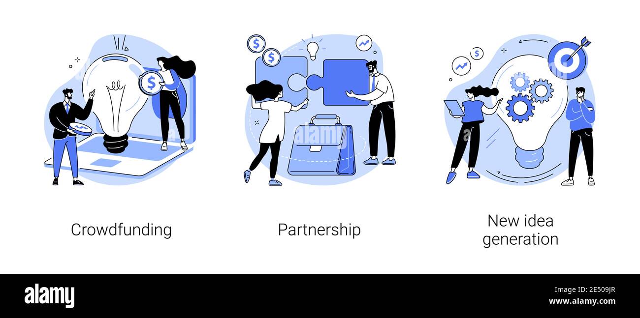 Cooperation and teamwork abstract concept vector illustrations Stock ...