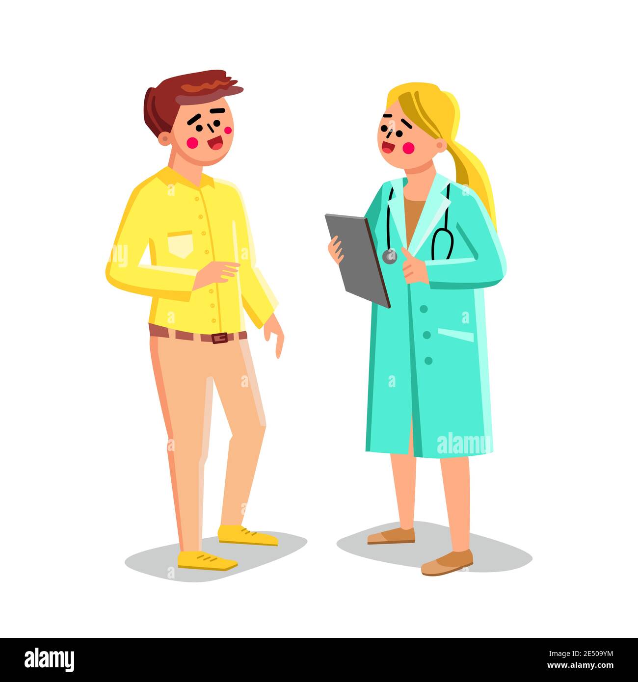 Doctor Talking With Patient In Hospital Vector Stock Vector Image & Art ...