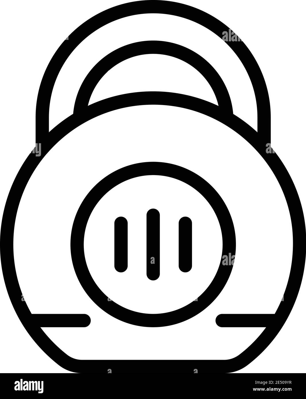 Gym kettlebell icon. Outline gym kettlebell vector icon for web design ...