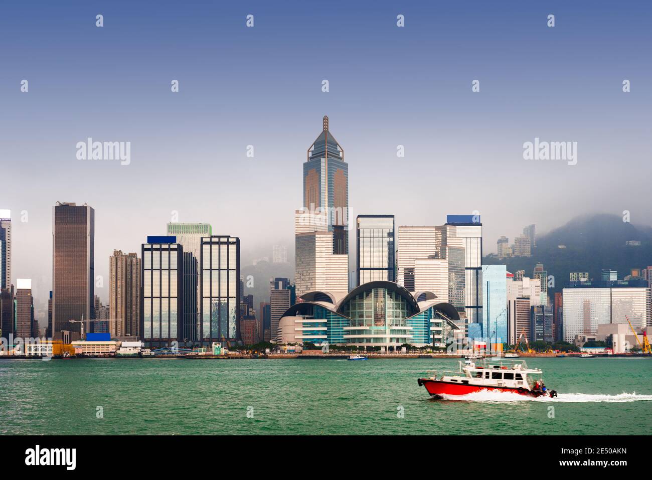 Hong Kong, China city skyline at Victoria Harbor Stock Photo - Alamy