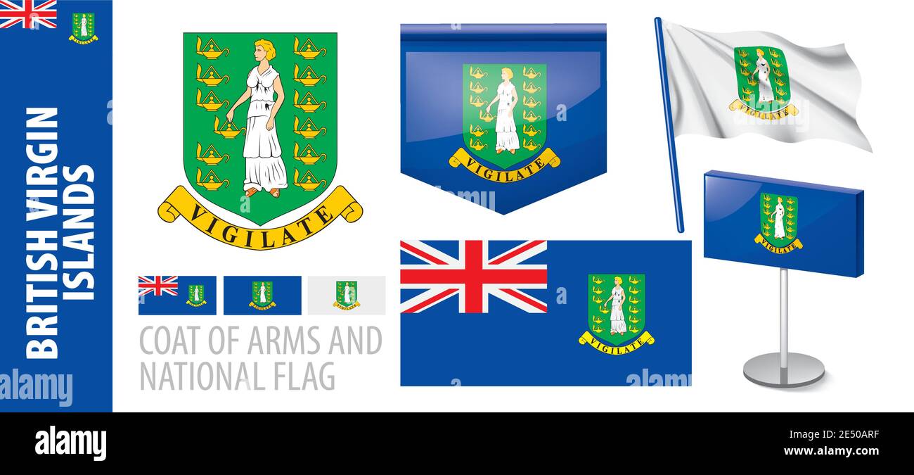 Vector set of the national flag of British Virgin Islands Stock Vector ...