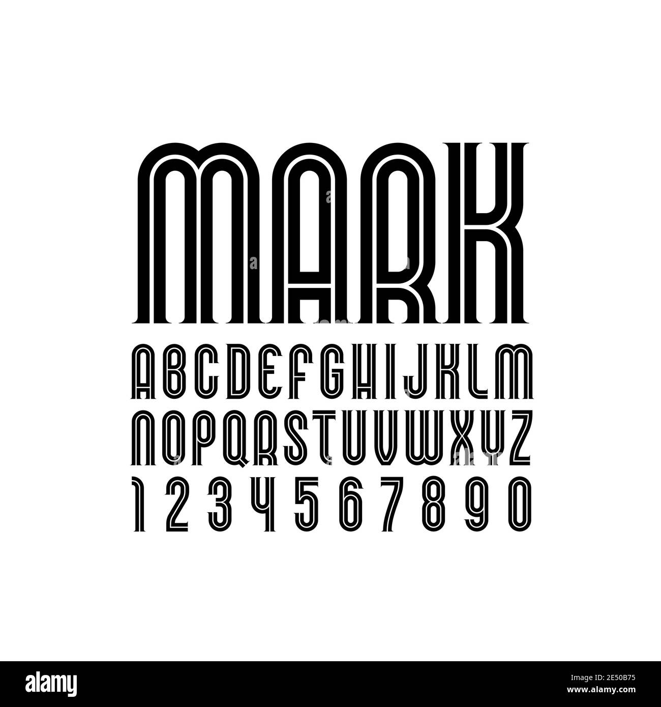 Trendy Font. New Deco Alphabet, colorful letters for you design, vector ...