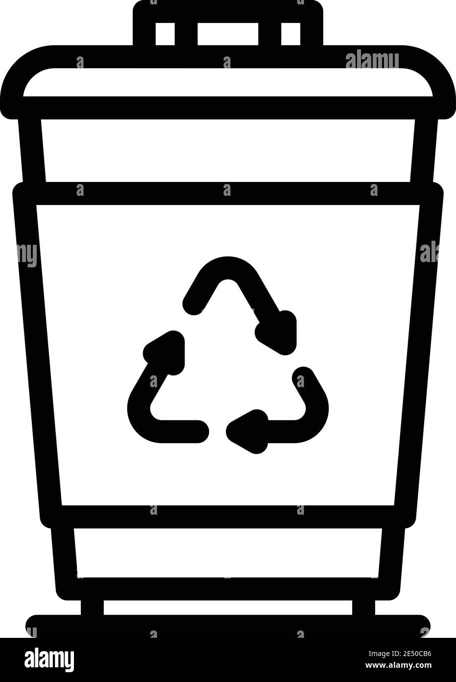 Plastic garbage bin icon. Outline plastic garbage bin vector icon for ...