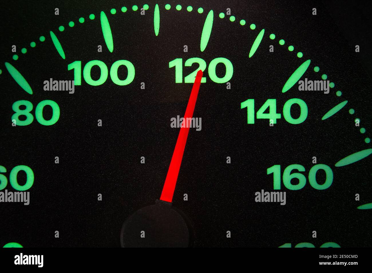 speedometer of a car at 120 km / h very close view Stock Photo - Alamy