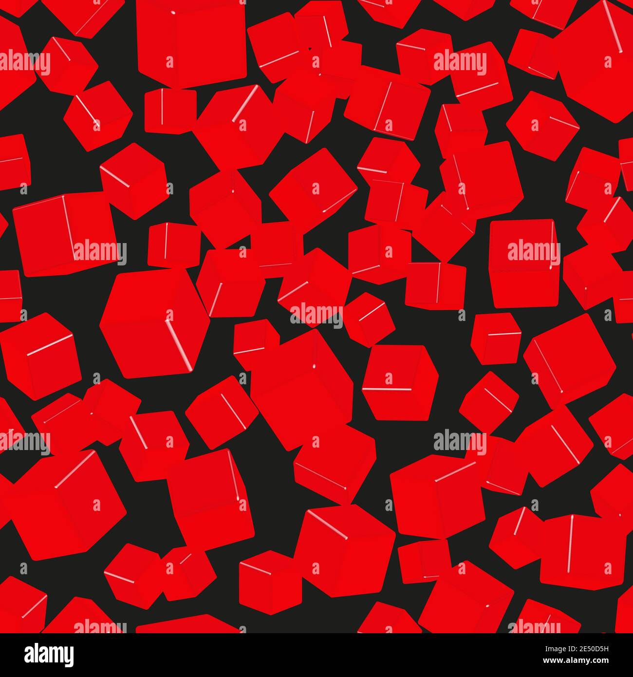 Red Cubes Seamless Pattern, 3D Illustration on Black Background Stock ...