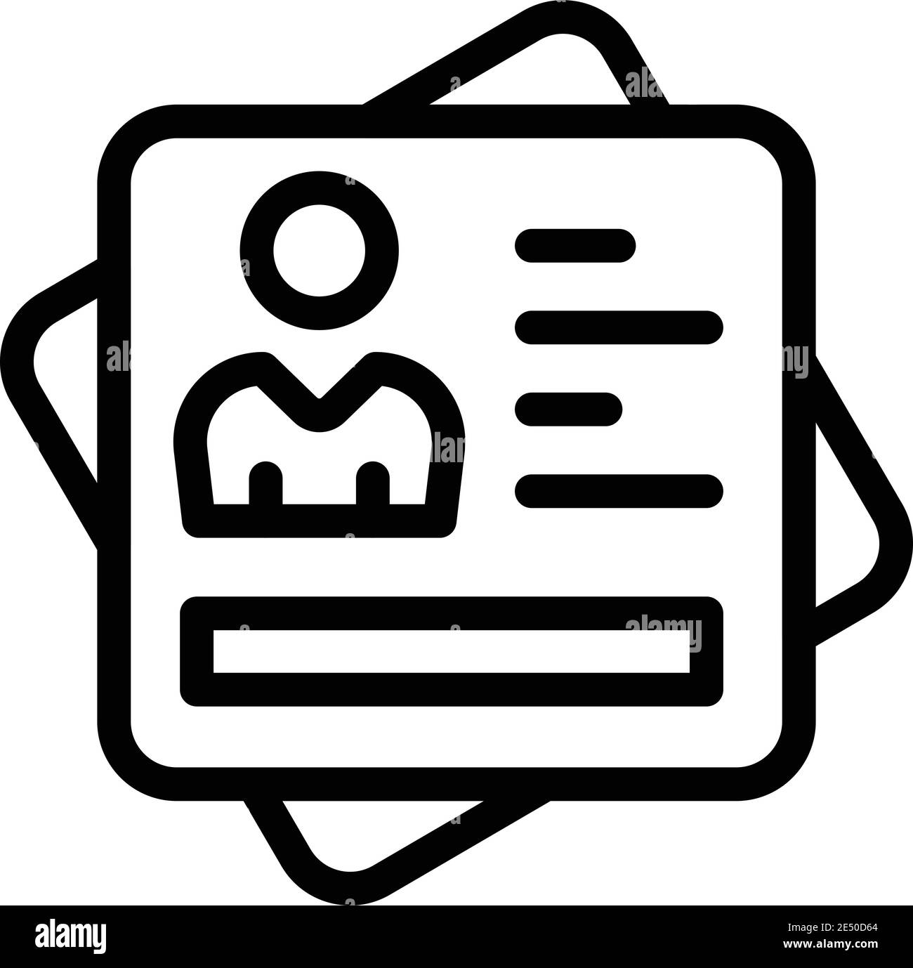 Pass id card icon. Outline pass id card vector icon for web design ...