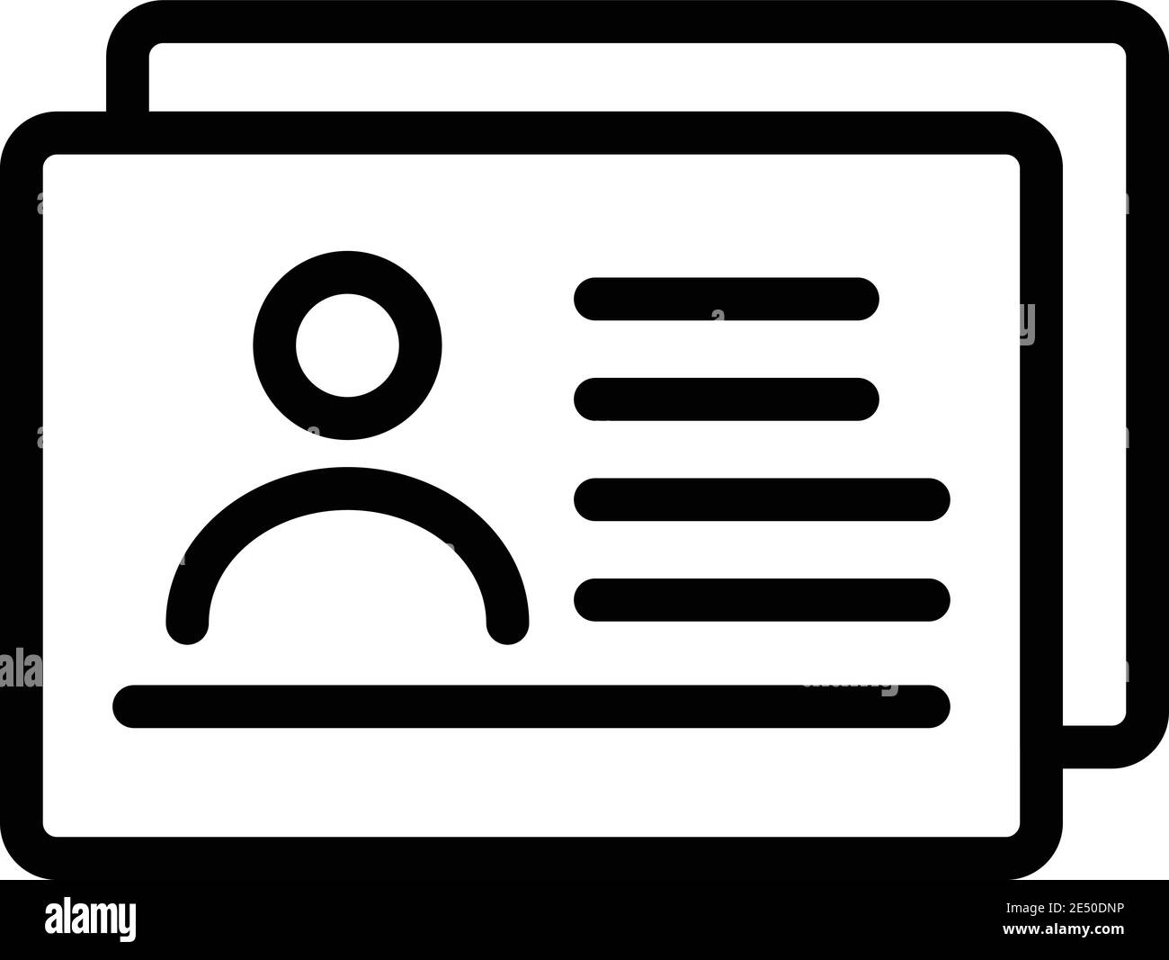 Department id card icon. Outline department id card vector icon for web ...