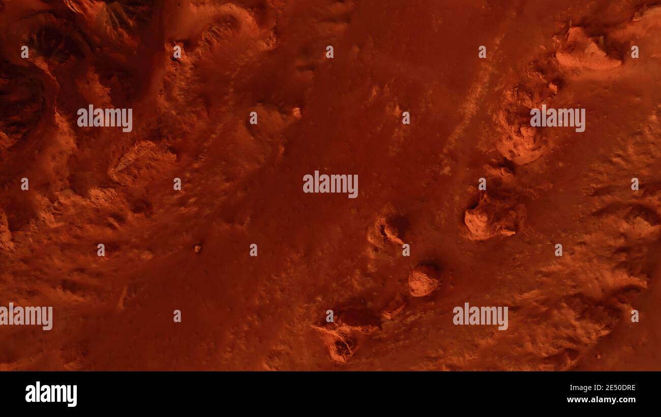 Fantastic martian landscape in rusty orange shades, Mars surface ...