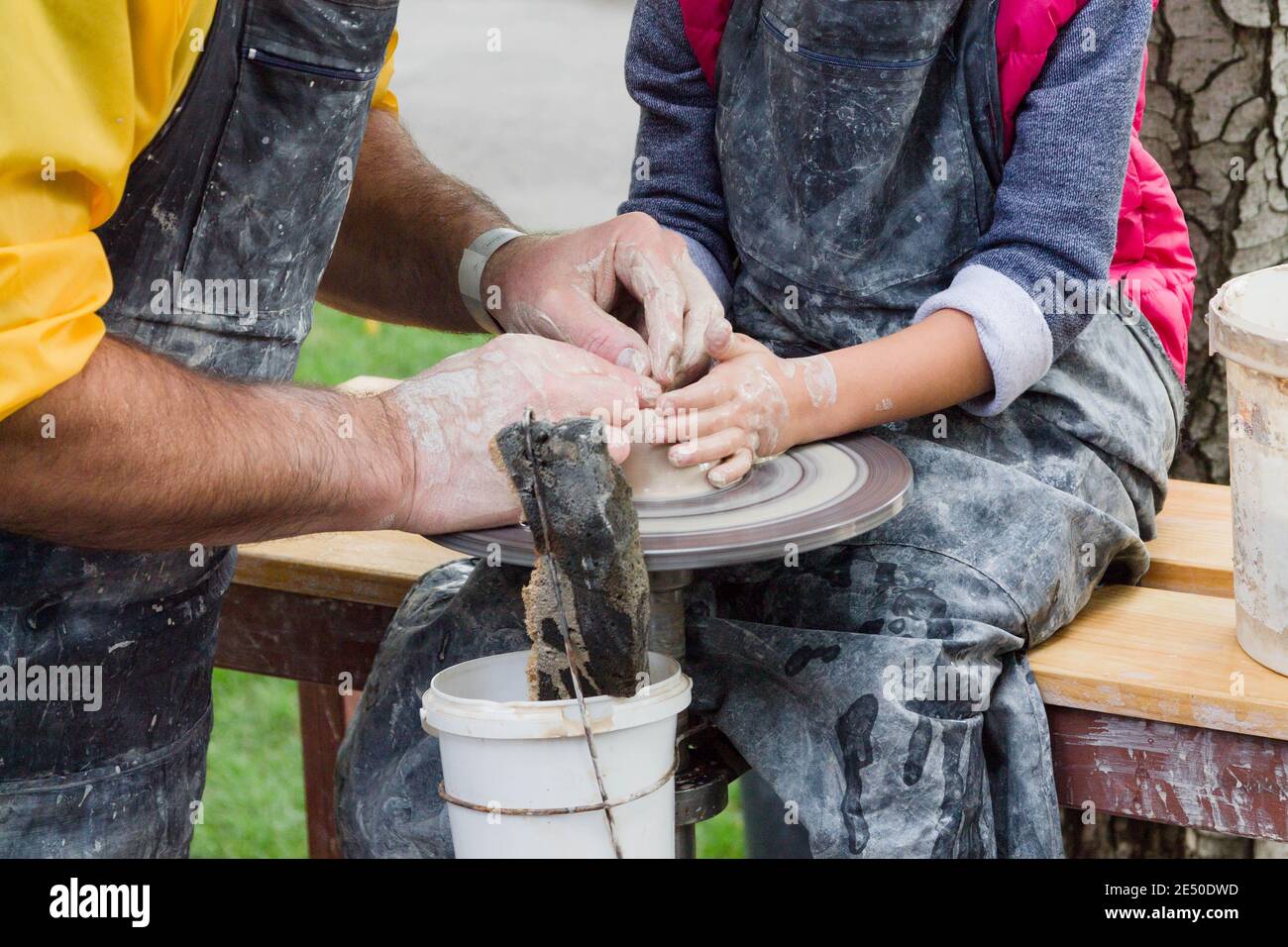 Making clay vase. Products made of clay. Human hands Stock Photo - Alamy