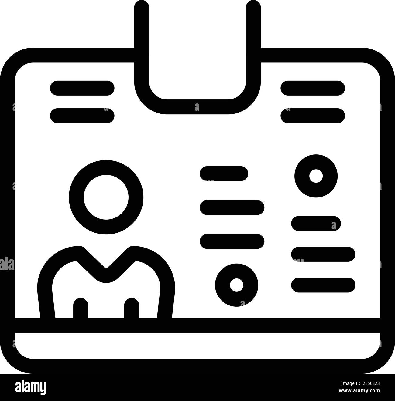 Template id card icon. Outline template id card vector icon for web ...