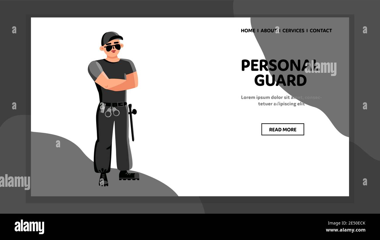 Personal Guard, Life Protection Service Vector Illustration Stock ...