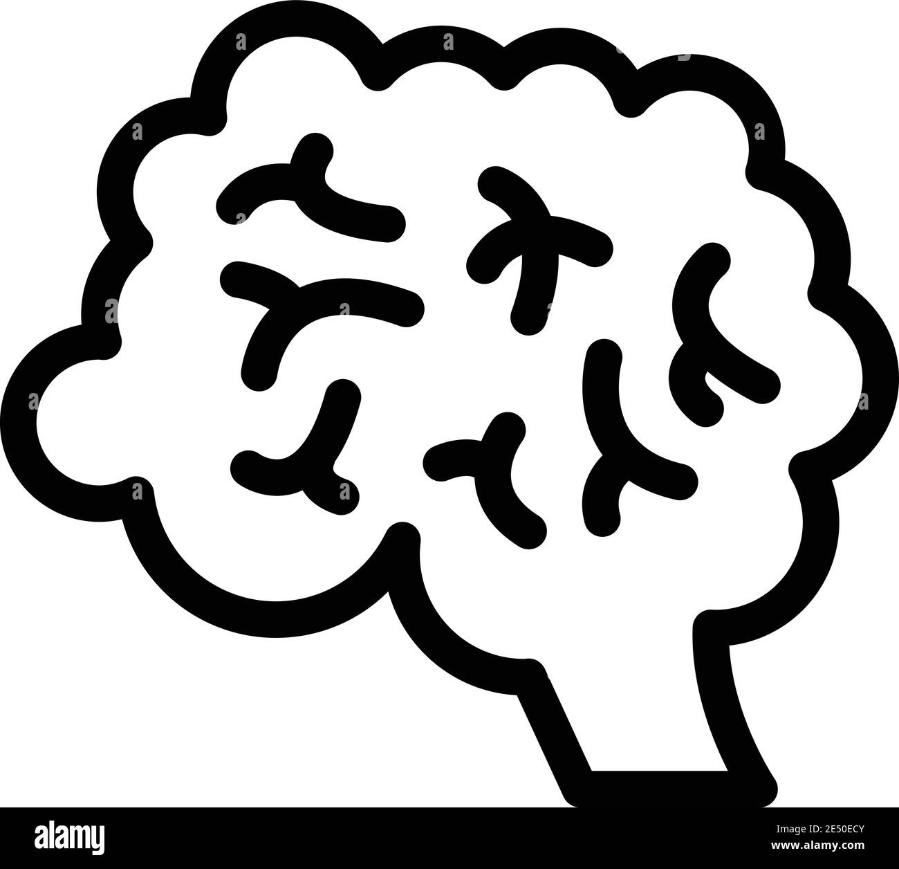 Brain mind icon. Outline brain mind vector icon for web design isolated ...