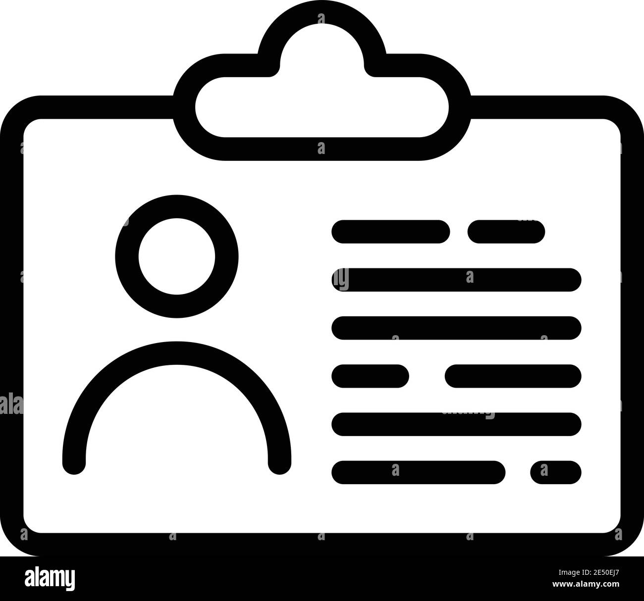 Information id card icon. Outline information id card vector icon for ...