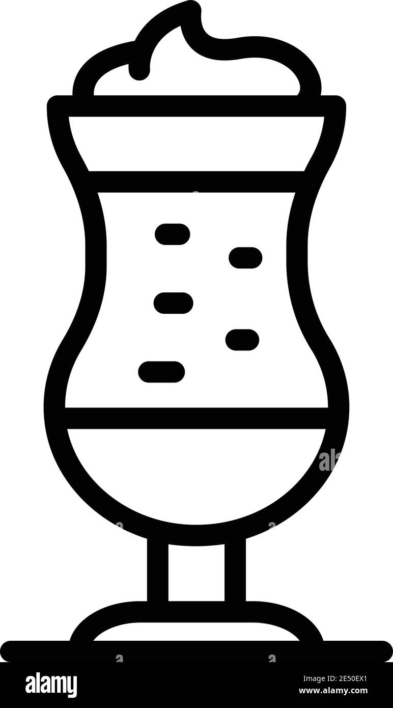 Coffee latte glass icon. Outline coffee latte glass vector icon for web ...