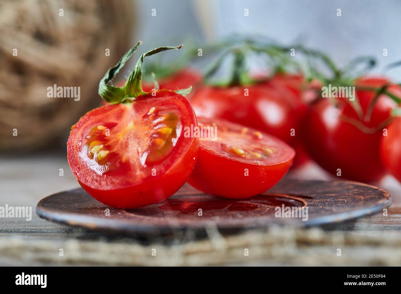 Red tomato slices on hi-res stock photography and images - Alamy