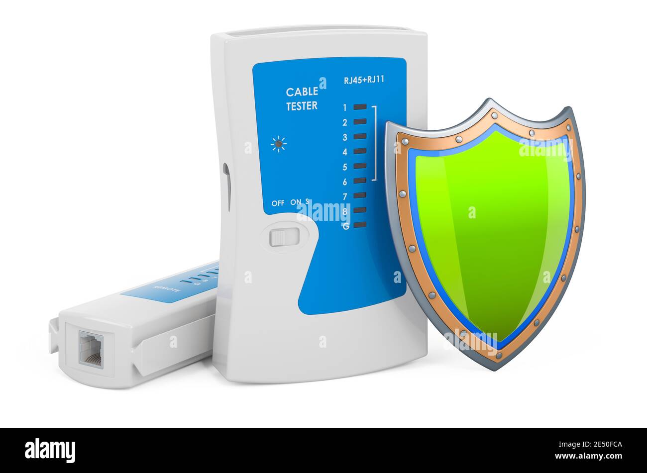 Cable tester with shield, 3D rendering isolated on white background ...