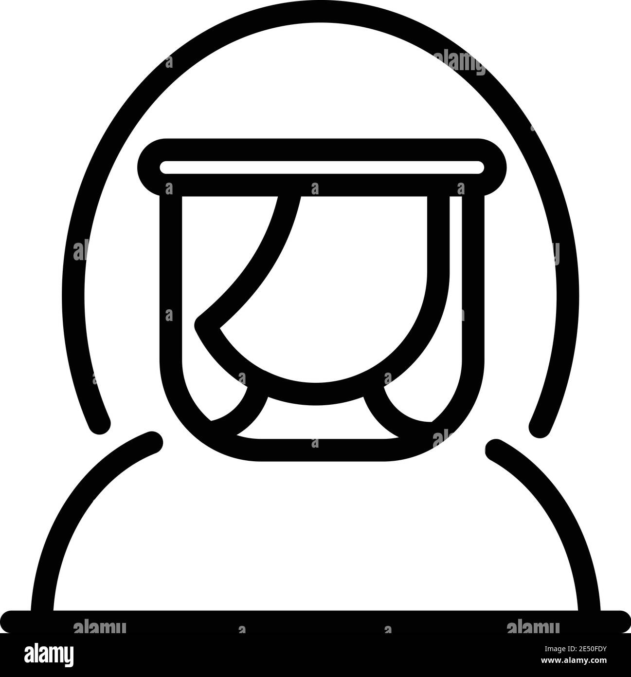 Woman face shield icon. Outline woman face shield vector icon for web ...
