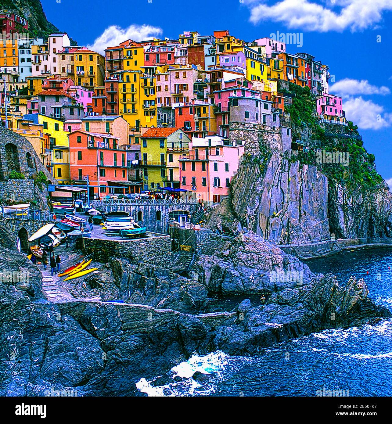 View of the town of Manarola, Cinque Terre, Italy Stock Photo - Alamy