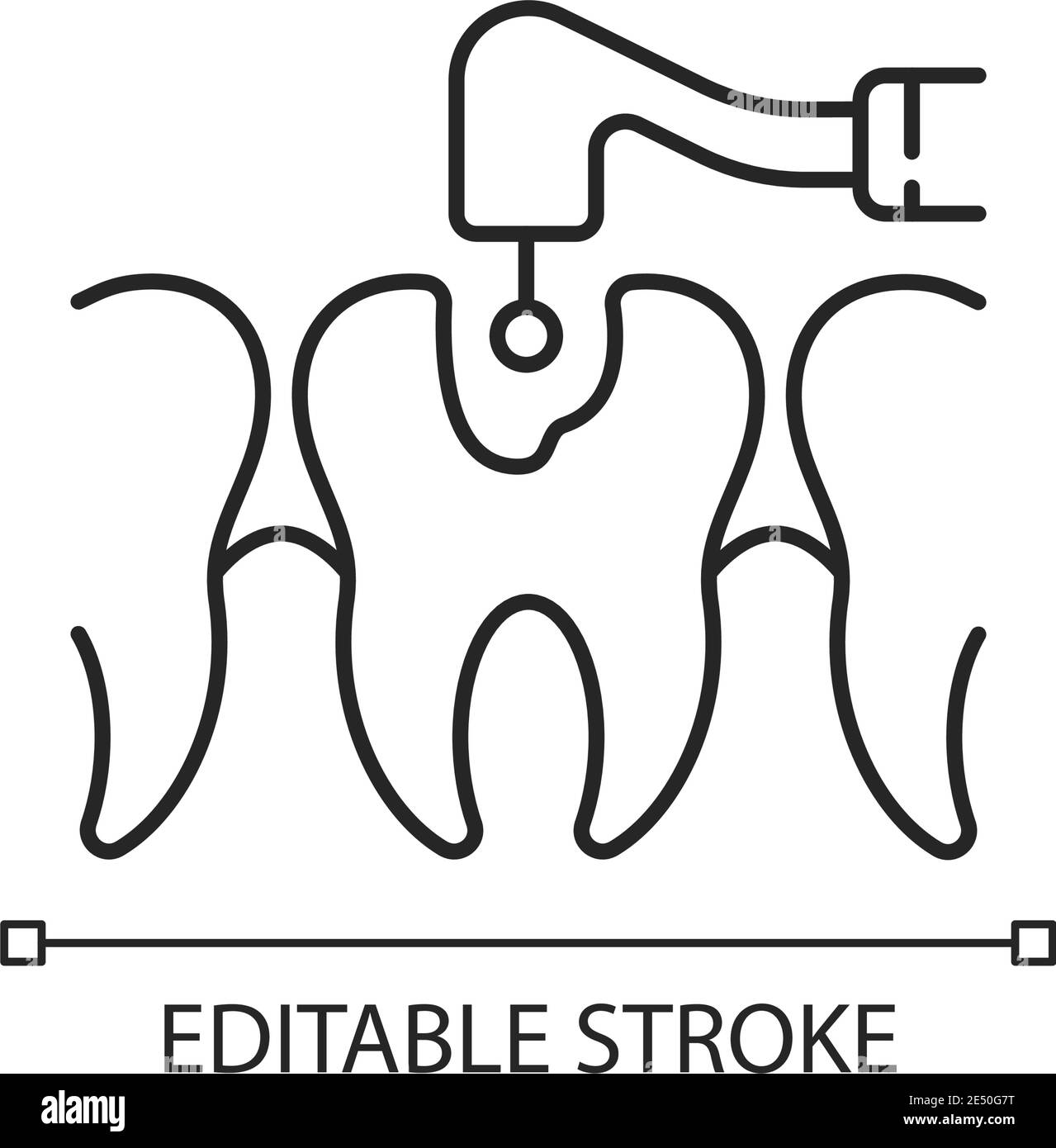 Caries treatment linear icon Stock Vector Image & Art - Alamy
