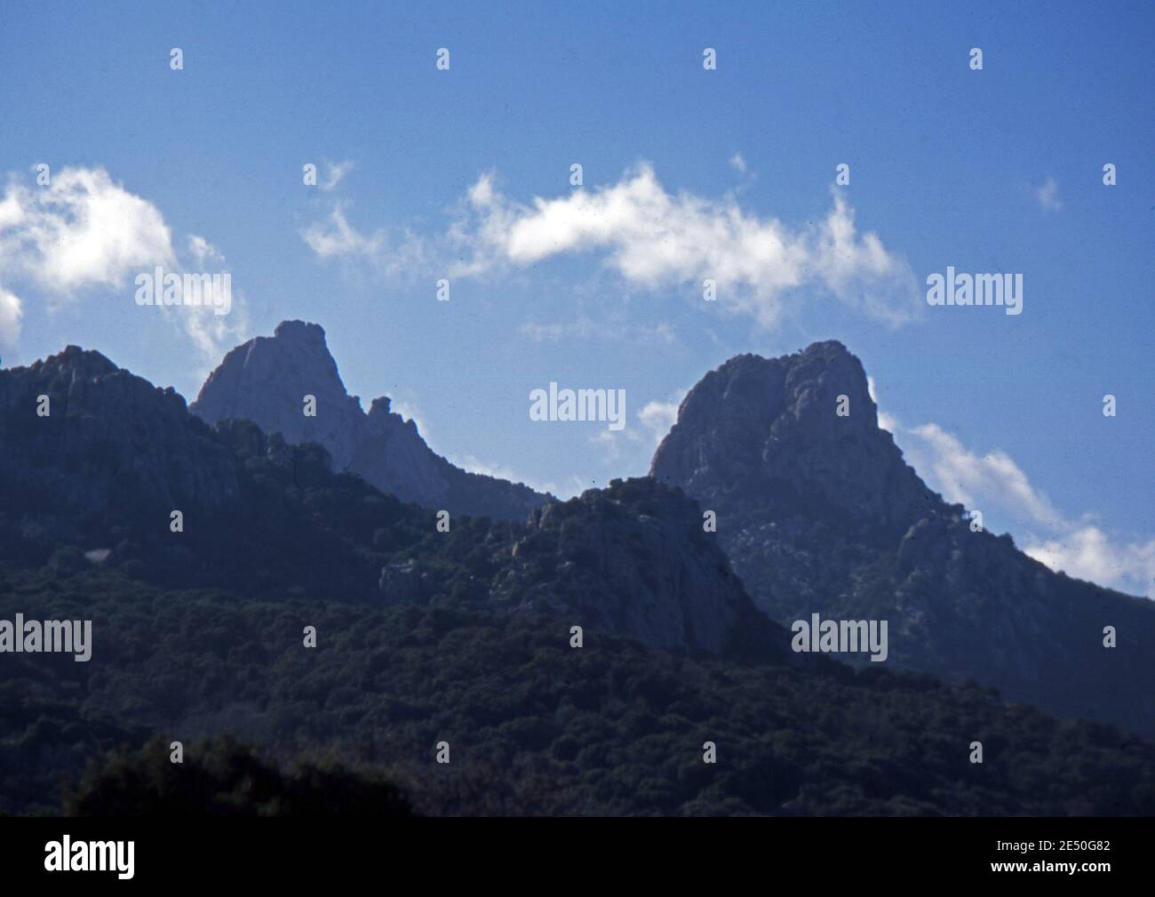 Aggius, Sardinia, Italy. Granite mountain (scanned from colorslide ...