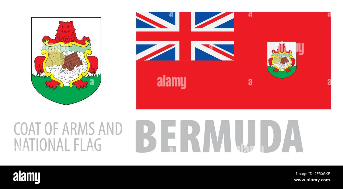 Vector set of the coat of arms and national flag of Bermuda Stock ...