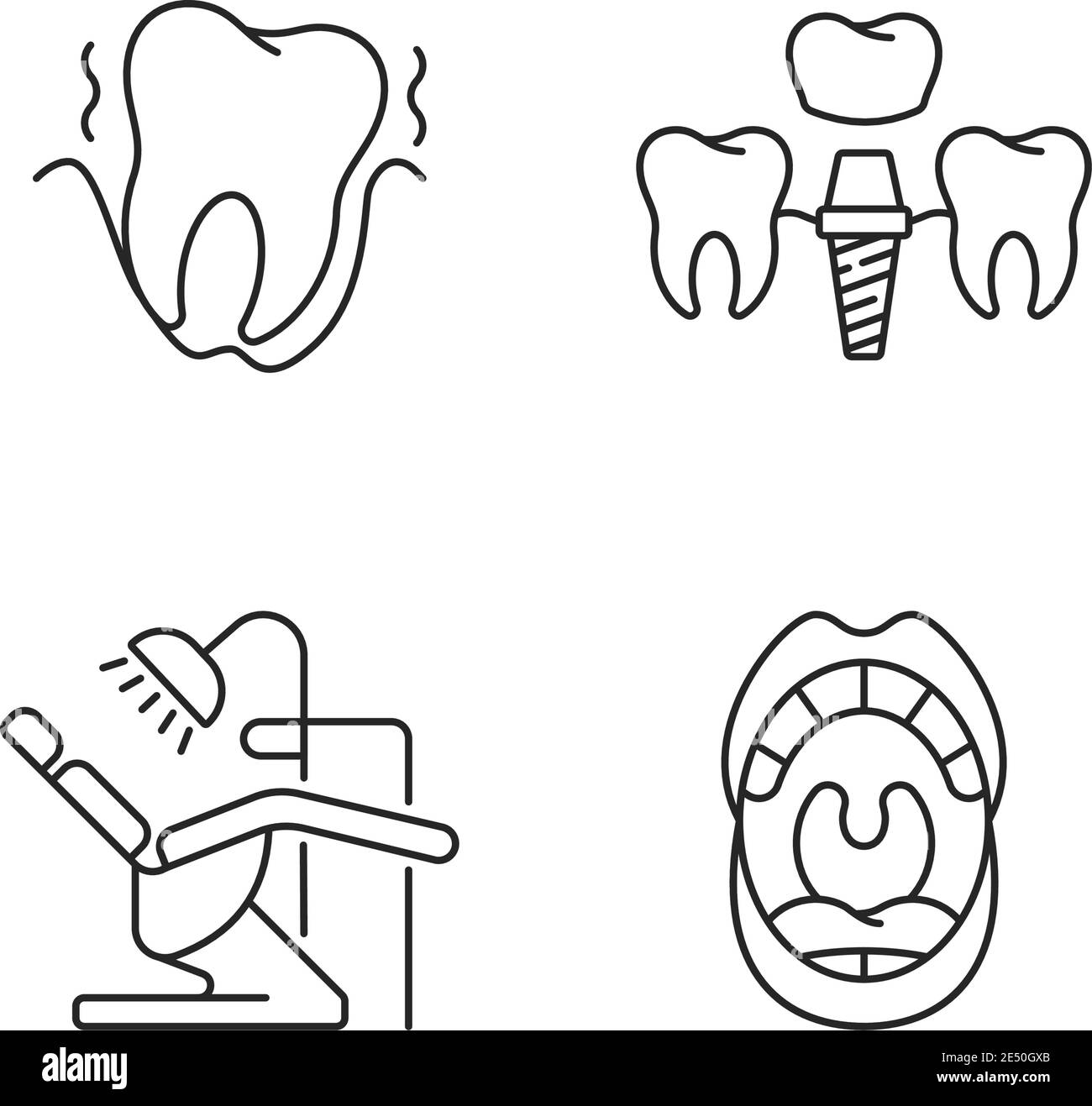 Diseases of the oral cavity linear icons set Stock Vector Image & Art ...