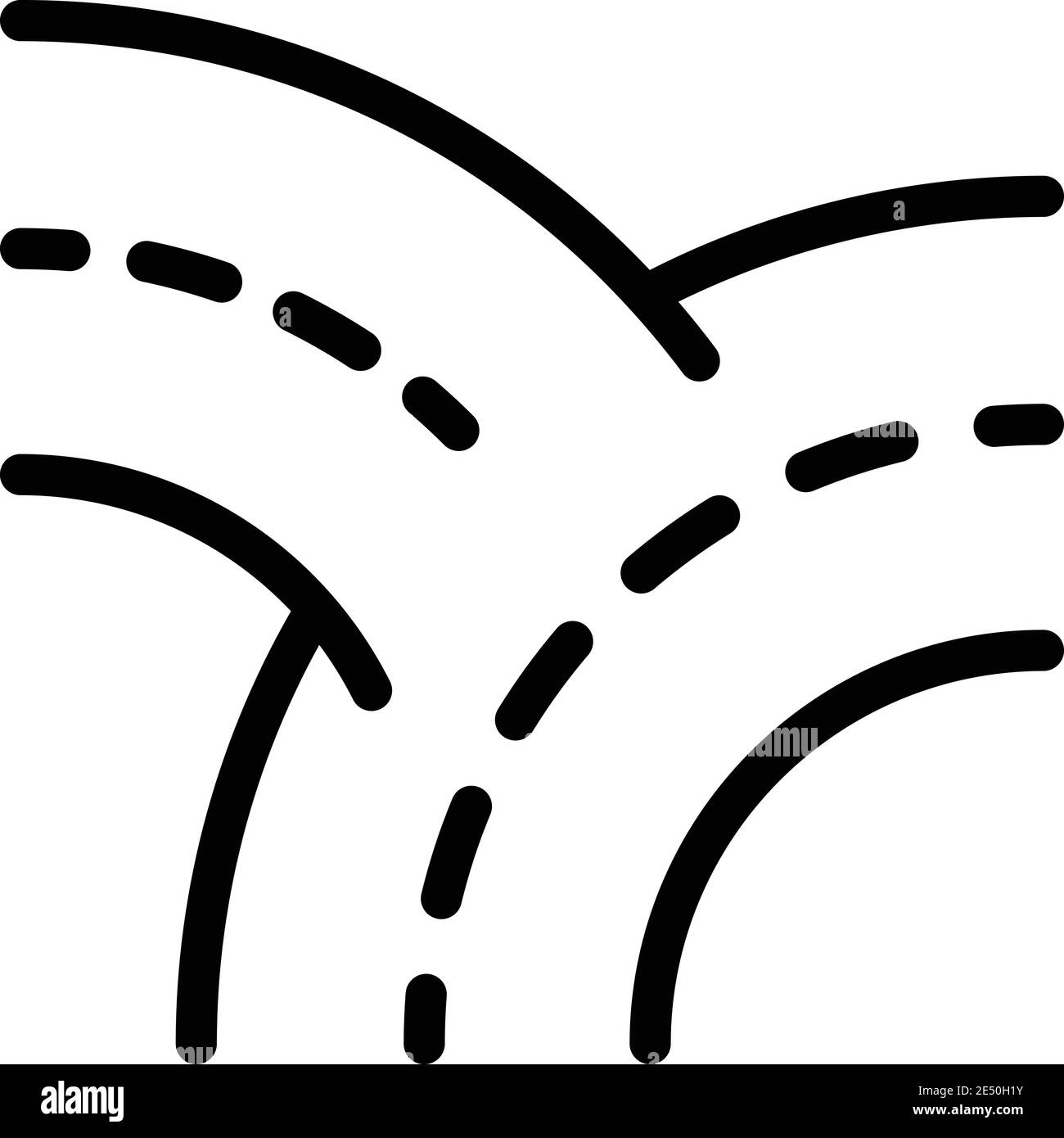 Highway roads icon. Outline highway roads vector icon for web design ...