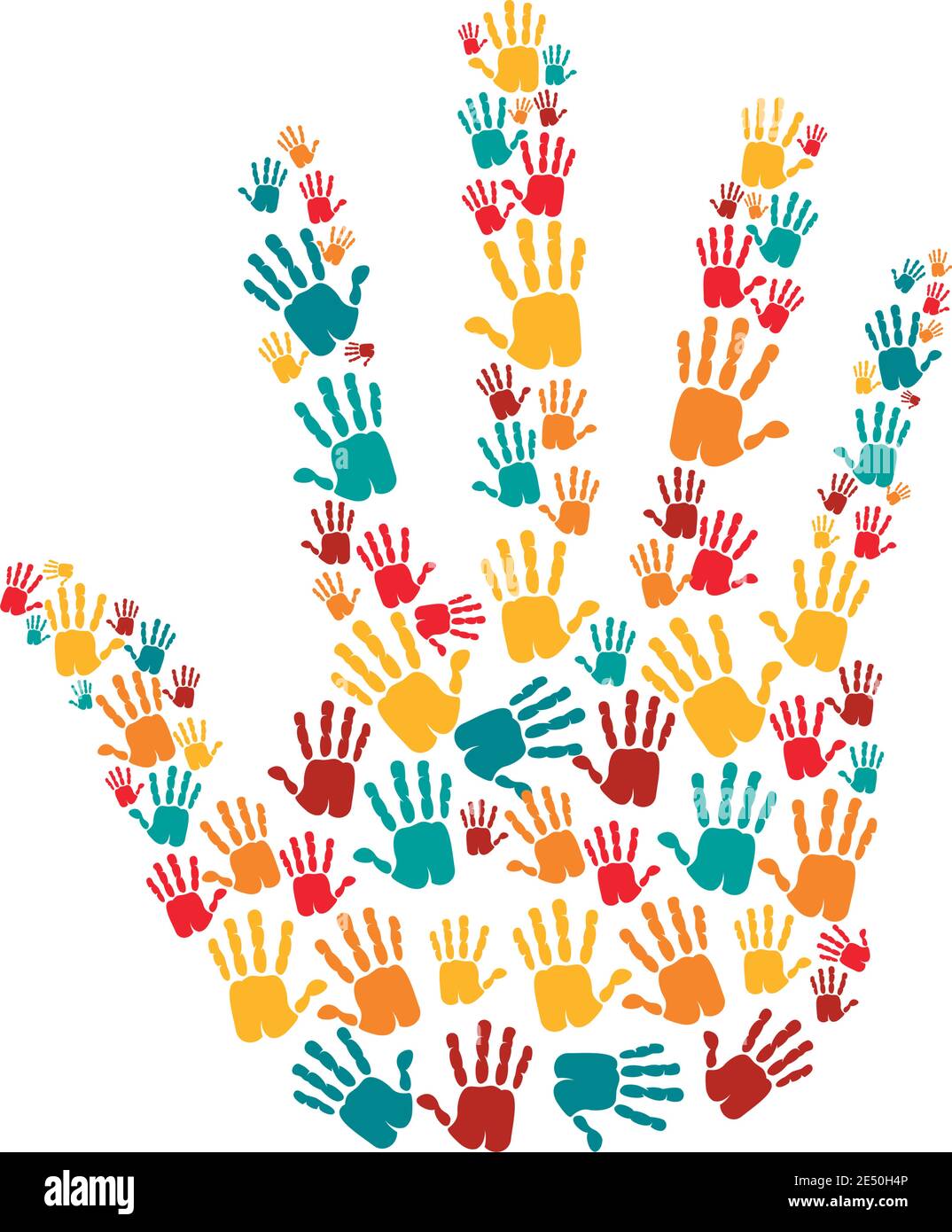 hand human stop with hands colors pattern vector illustration design ...