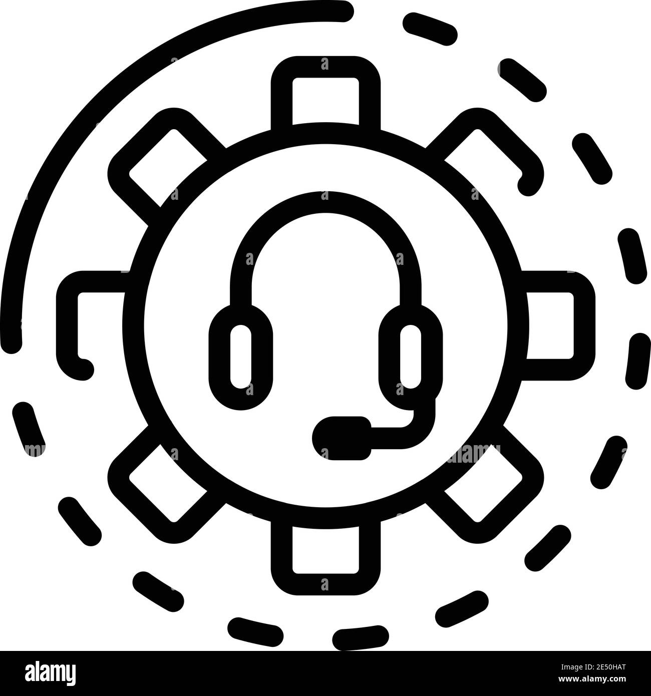 Agent headset gear icon. Outline agent headset gear vector icon for web ...