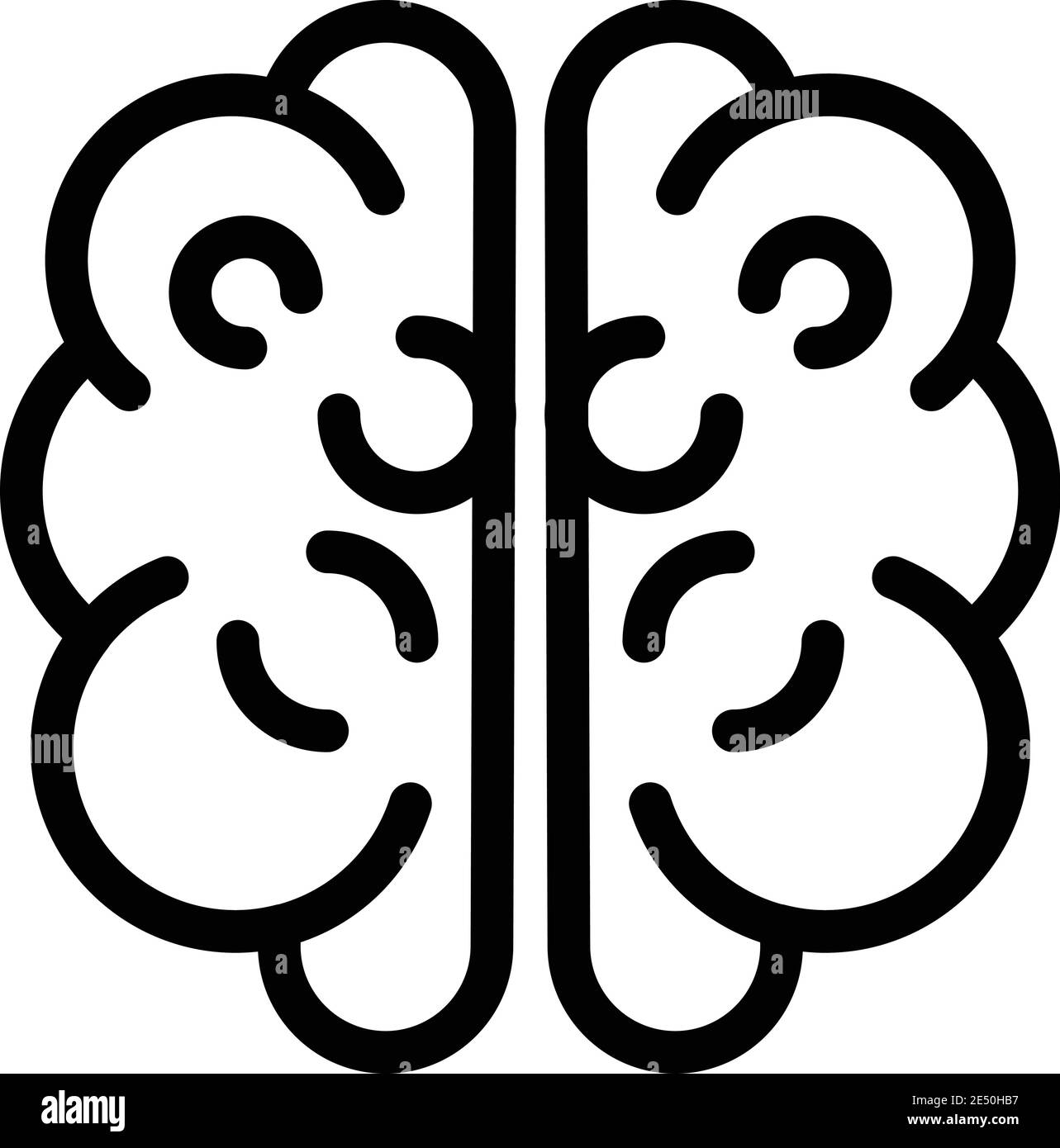 Human head brain icon. Outline human head brain vector icon for web ...